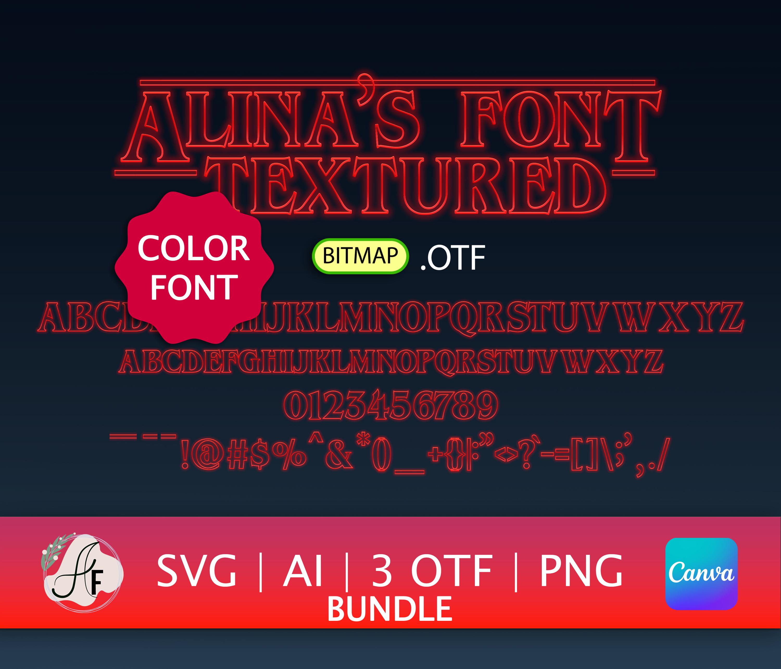 Stranger Color Font (retro Sci-fi Typeface OTF, SVG, PNG) - Etsy