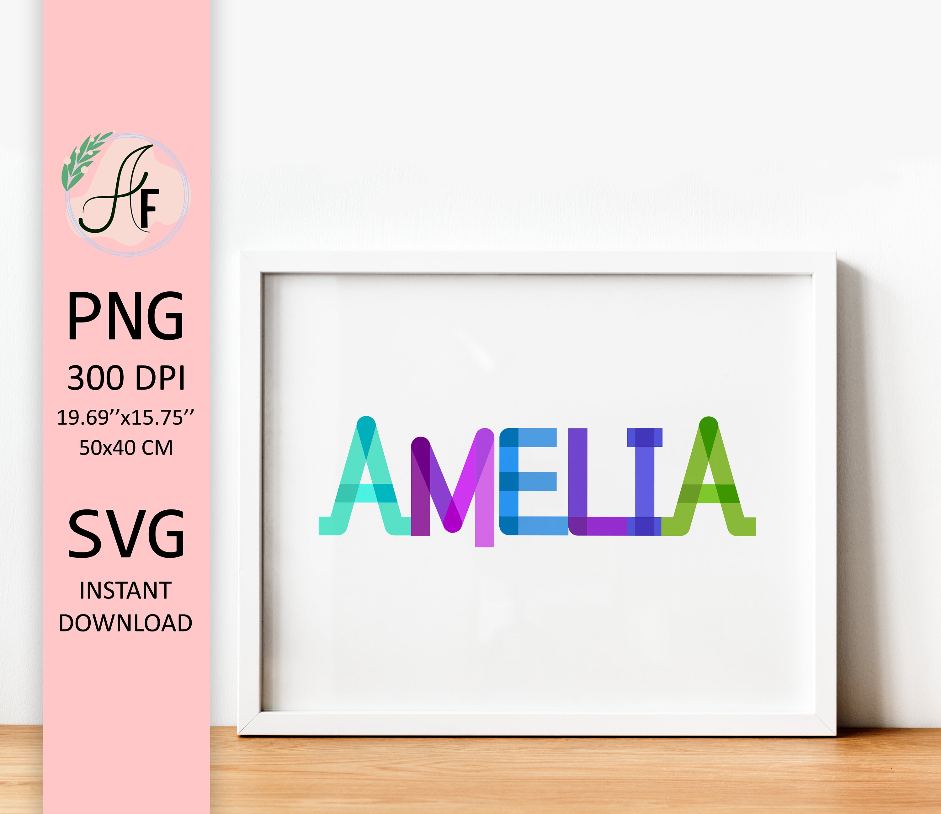 Custom Name SVG Name Amelia SVG Elements Font Svg Colorful Name Svg ...