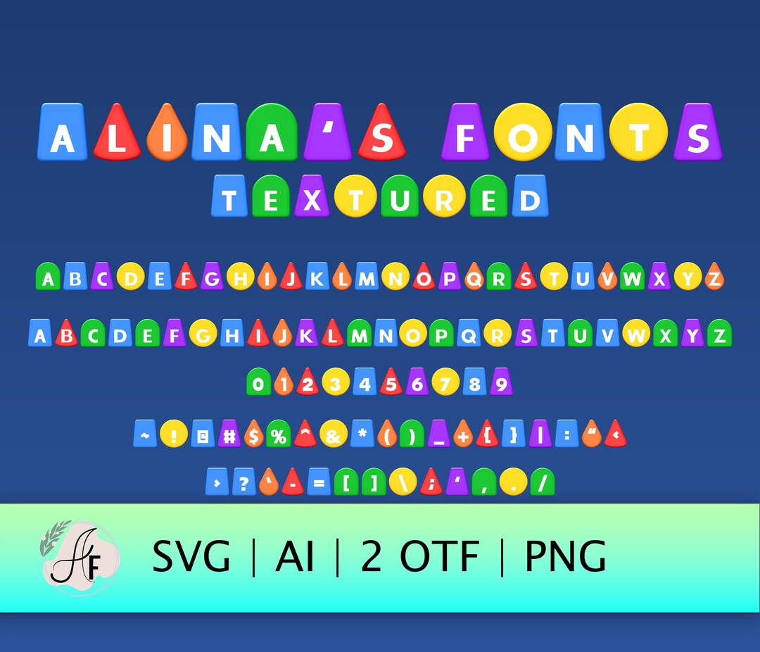 Colorful Blocks Script Bright Hue Typeface Rainbow Lettering Geometric ...