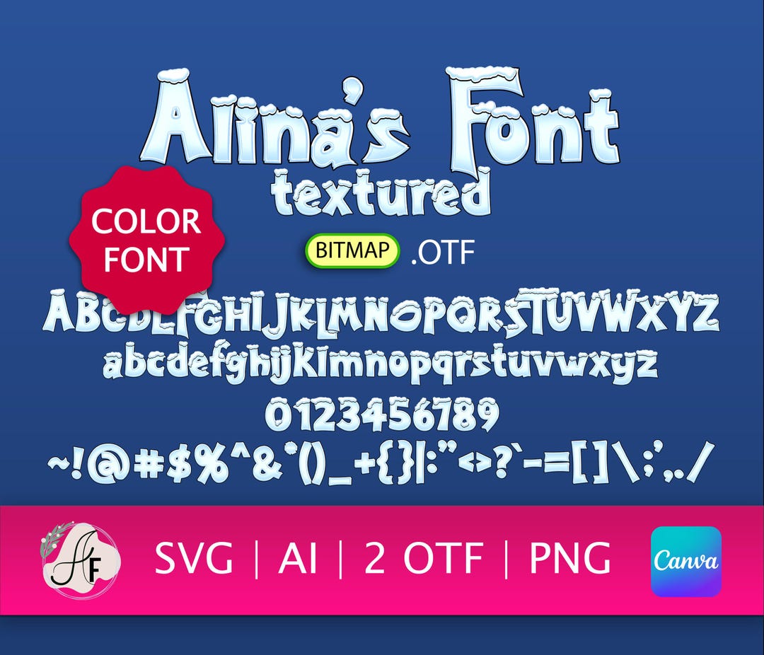 Frosty Snow Color Font (winter Typography OTF, SVG, PNG) - Etsy