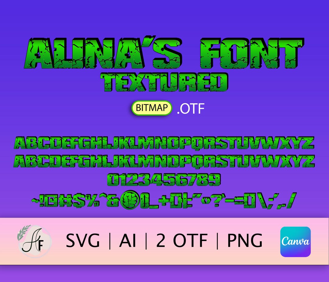 Brute Force Color Font: Green Titan Smash Script (SVG, OTF, PNG) Alina ...