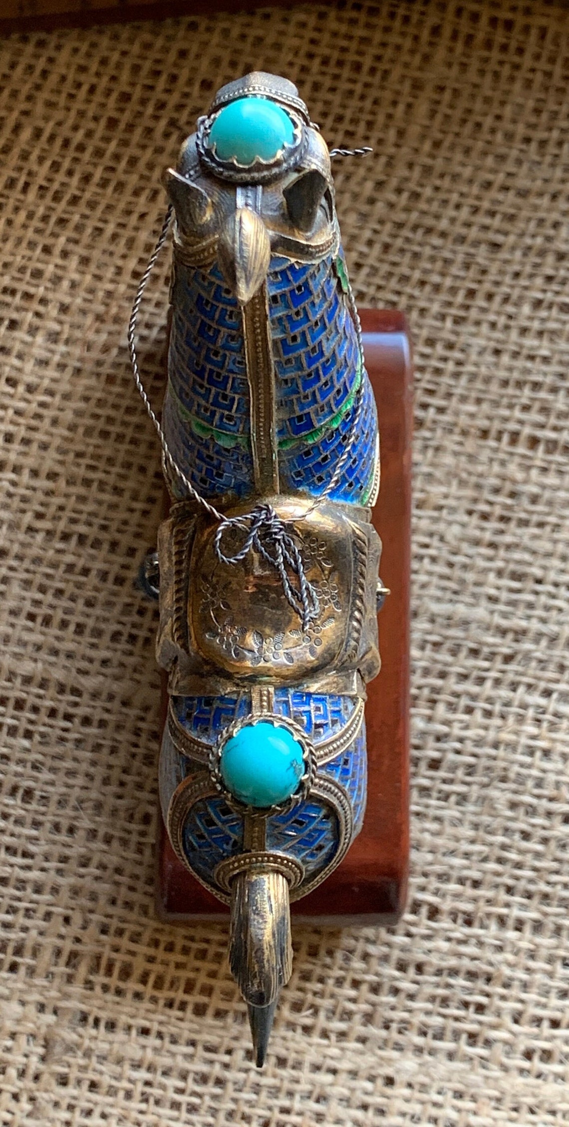 Vintage Tang Dynasty Warrior Horse Silver Enamel Chinese War Horse ...