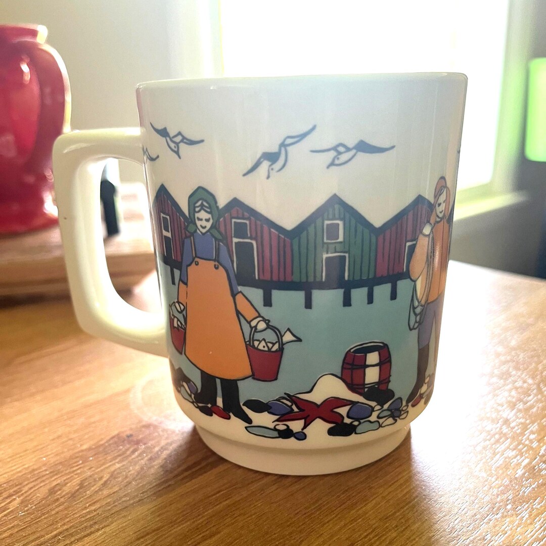 Vintage Figgjo Flint Torskefiske Mug: Scandinavian Folk Art, Norway ...