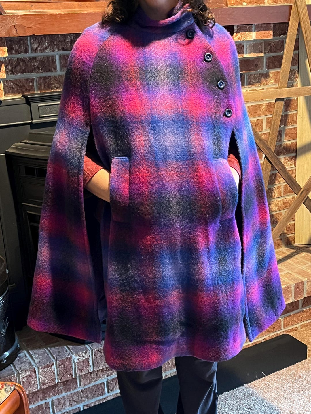 Vintage Irish Wool Cape Coat by Boru, Handcrafted Plaid Cape, Made in ...