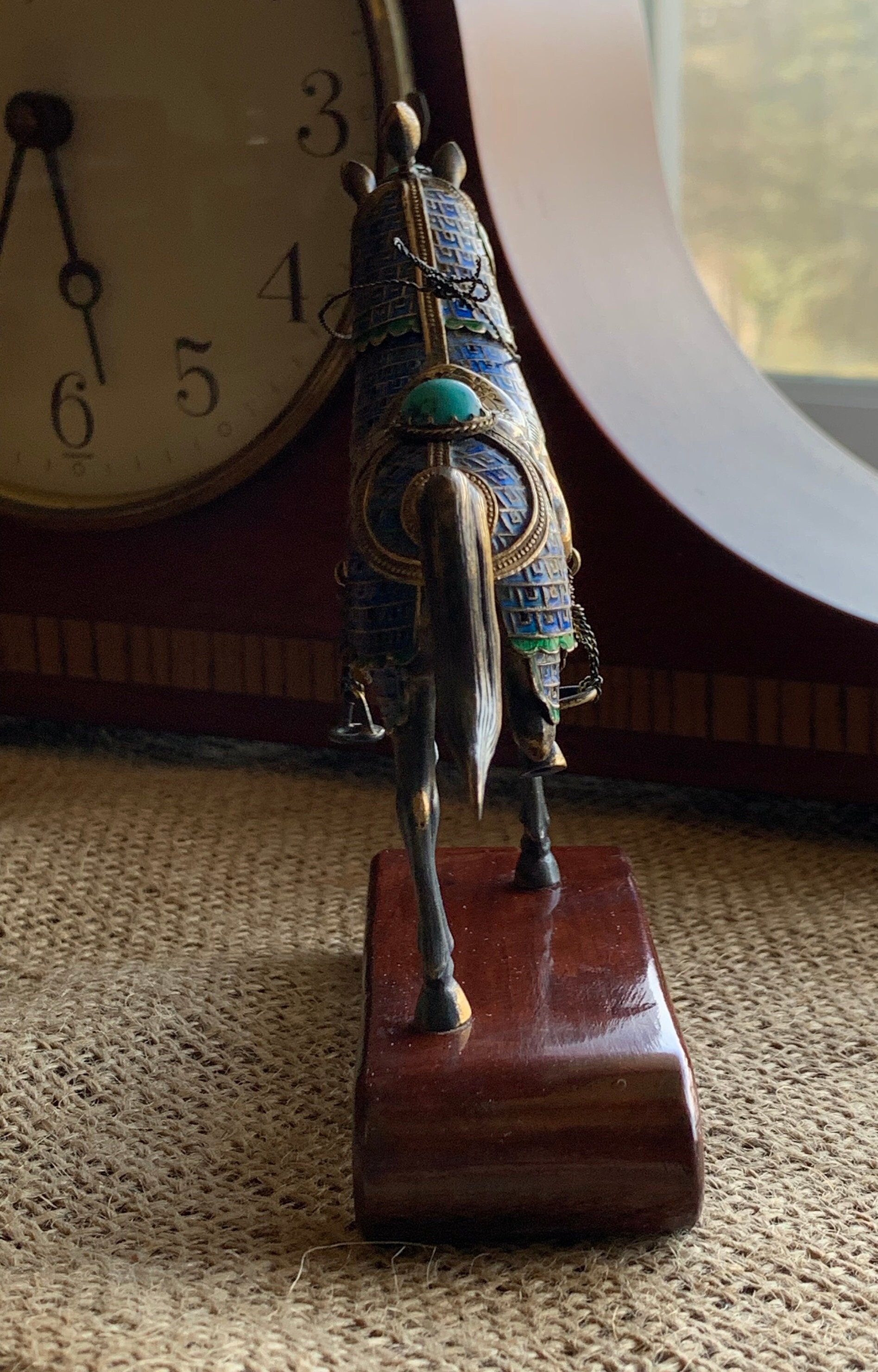 Vintage Tang Dynasty Warrior Horse Silver Enamel Chinese War Horse ...