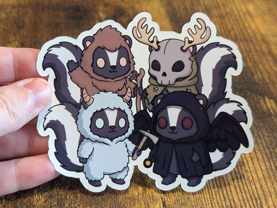 Cryptid Skunk Sticker | Waterproof Vinyl Sticker | Mothman Wendigo Yeti ...