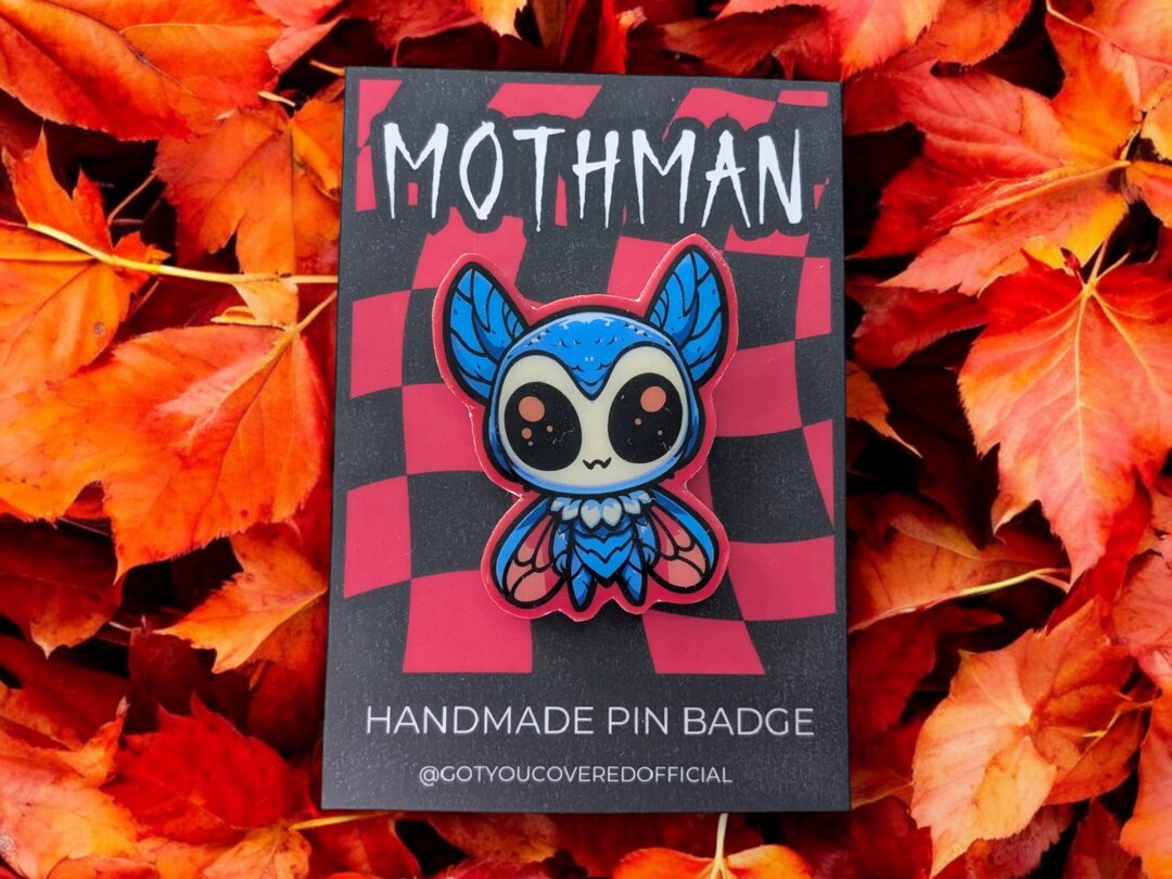 Mothman Pin Badge | American Cryptids | Resin Handmade Badge ...