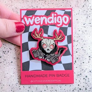 Wendigo Pin Badge | American Cryptids | Resin Handmade Badge | Whimsical | Mythical Creatures ...
