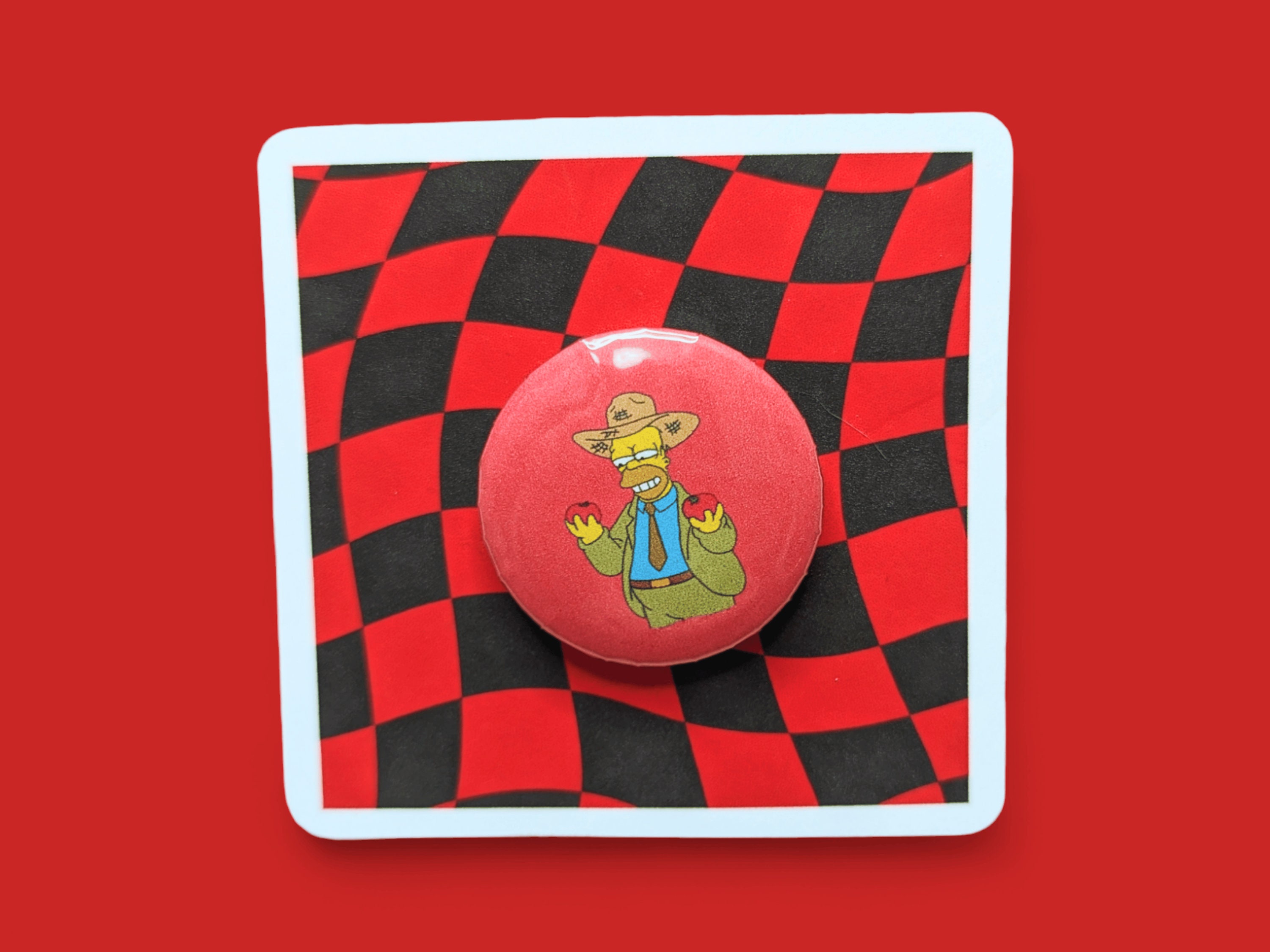 Homer Simpson tomacco Plant Inspired Badge Safety Pin Style Simpsons ...