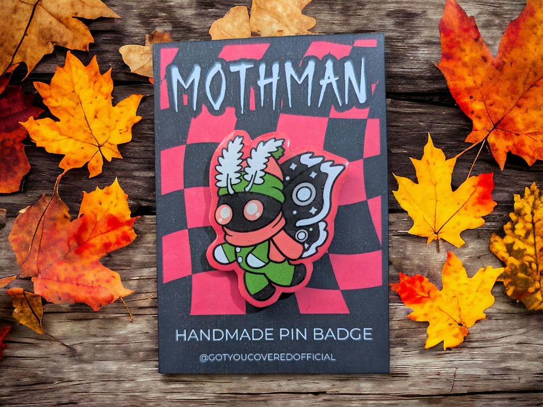 Christmas Mothman Large Pin Badge Cryptids Resin Handmade Badge ...