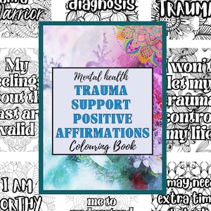 Trauma and PTSD Relief Coloring Book Pages | Positive Affirmations ...