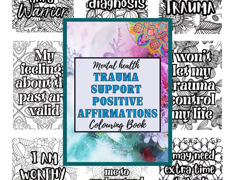 Trauma and PTSD Relief Coloring Book Pages Positive - Etsy