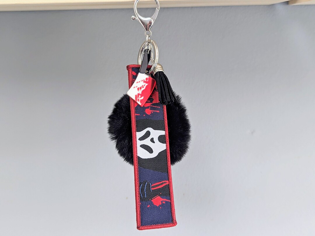 Horror Key Bag Purse Chain Red, Blue and Black Knife Cleaver Charm Key ...