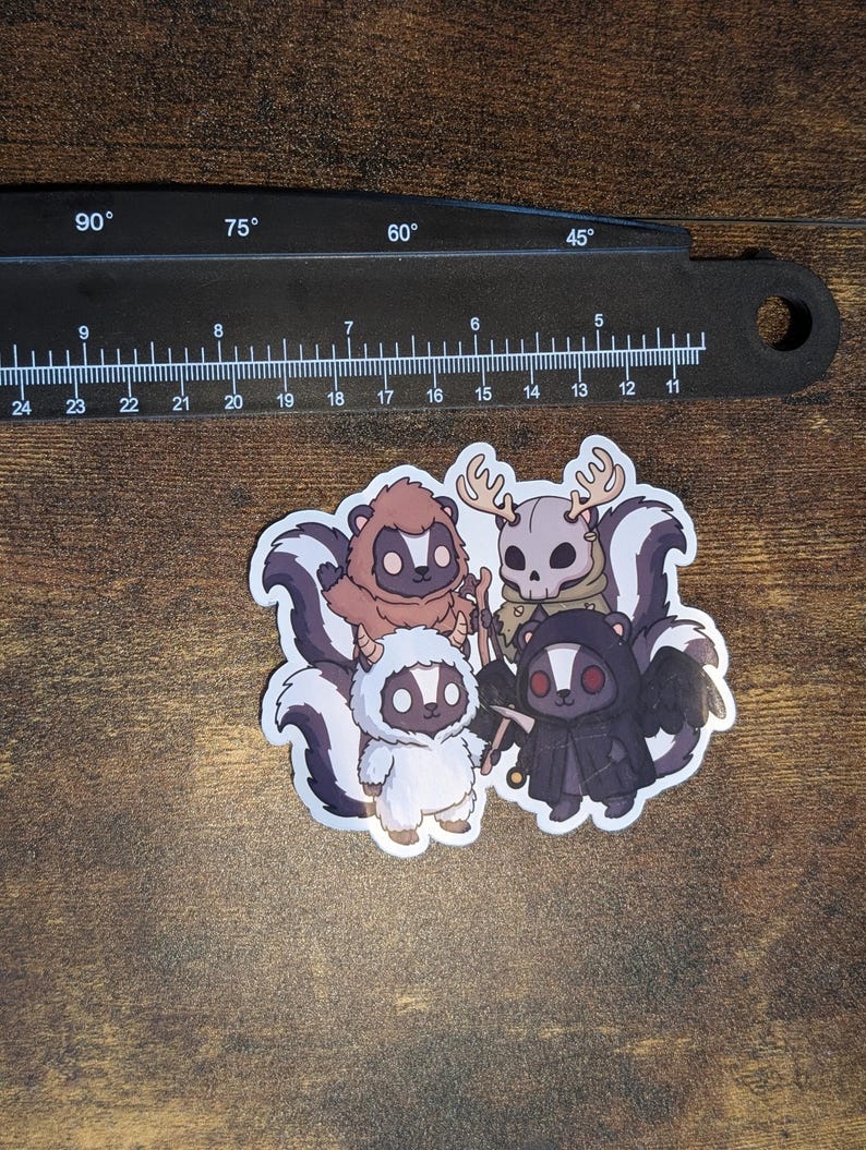 Cryptid Skunk Sticker | Waterproof Vinyl Sticker | Mothman Wendigo Yeti ...