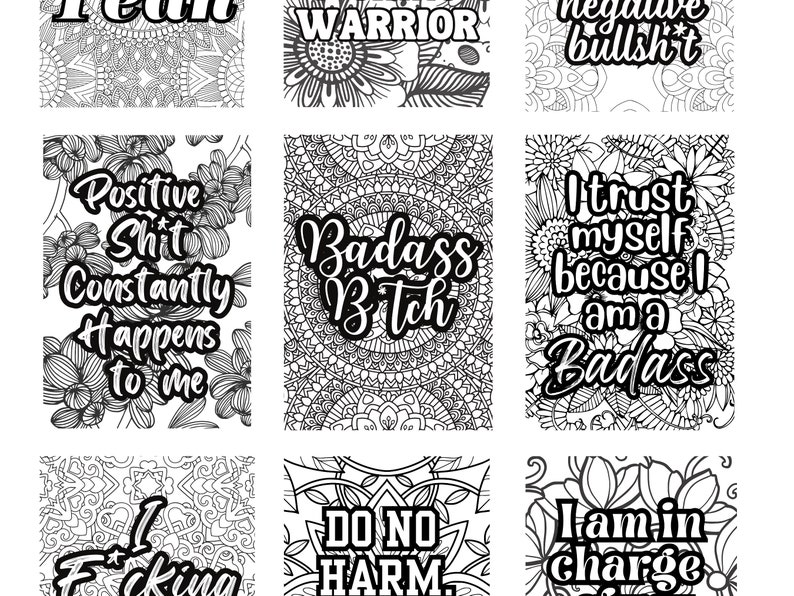 30-day Positive Profanity Coloring Book Printable PDF Manifest Good ...