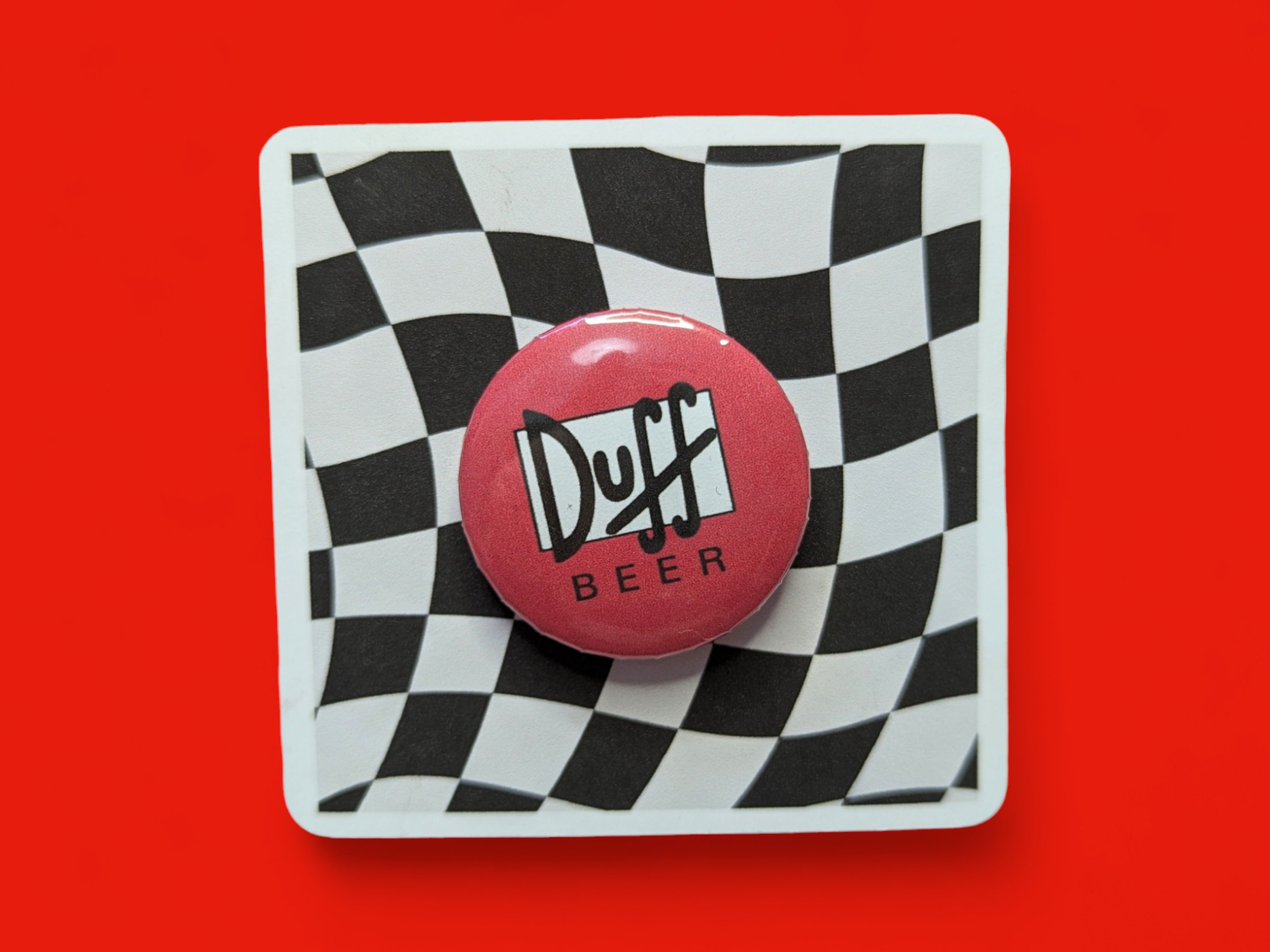 Duff Beer Inspired Badge Safety Pin Style Simpsons Acessories Backing ...