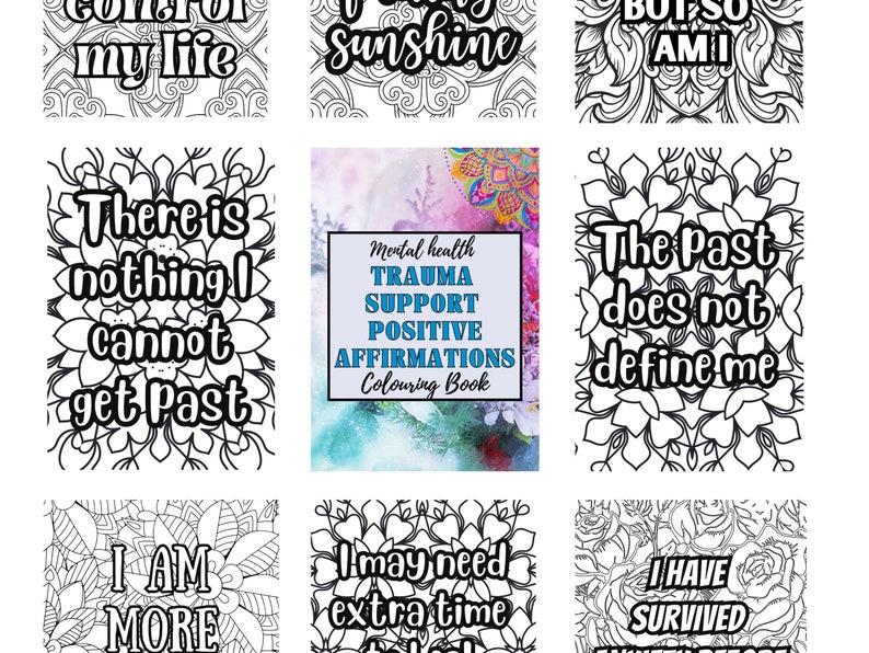 Trauma and PTSD Relief Coloring Book Pages Positive - Etsy
