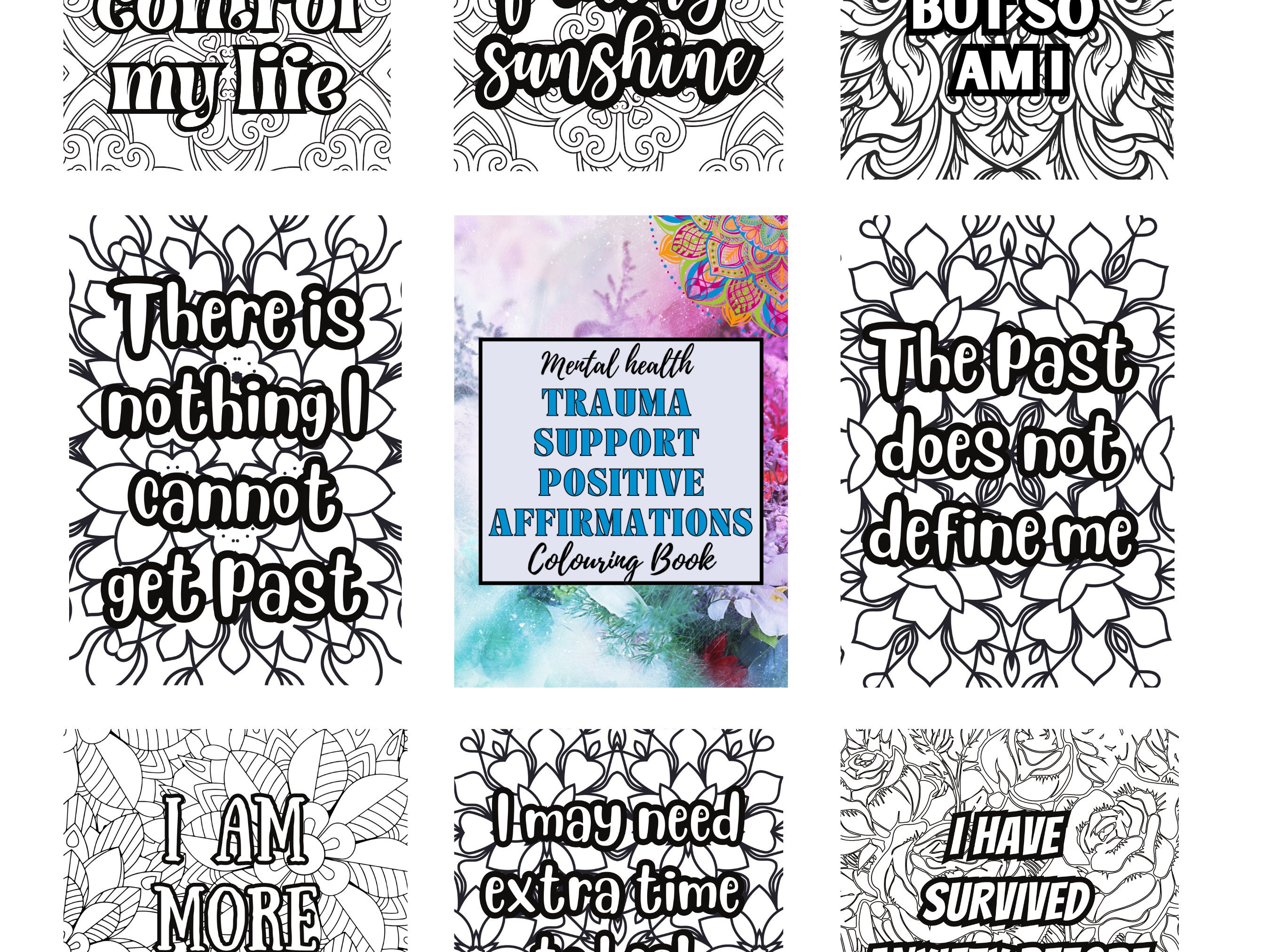 Trauma and PTSD Relief Coloring Book Pages Positive - Etsy