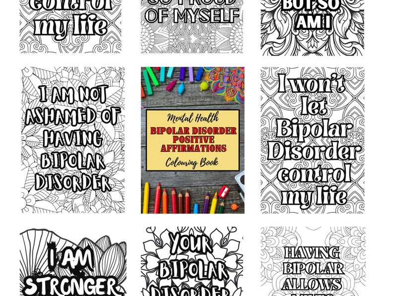 Páginas para colorear del trastorno bipolar / Afirmaciones positivas ...