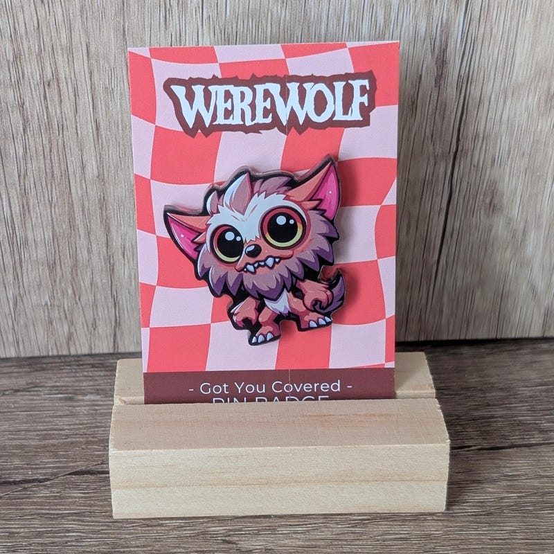 Werewolf Pin - Etsy