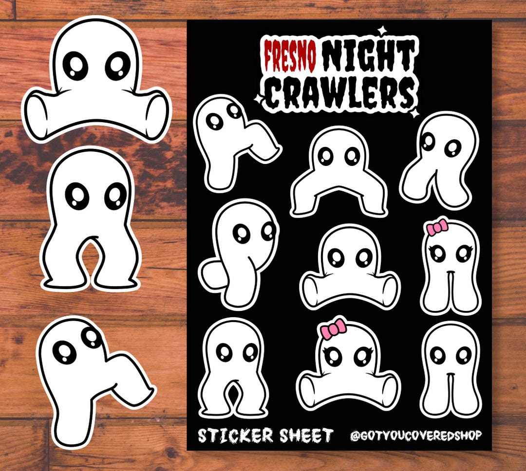 Nightcrawlers Sticker Sheet | Cute Cryptid Stickers | Junk Journal ...