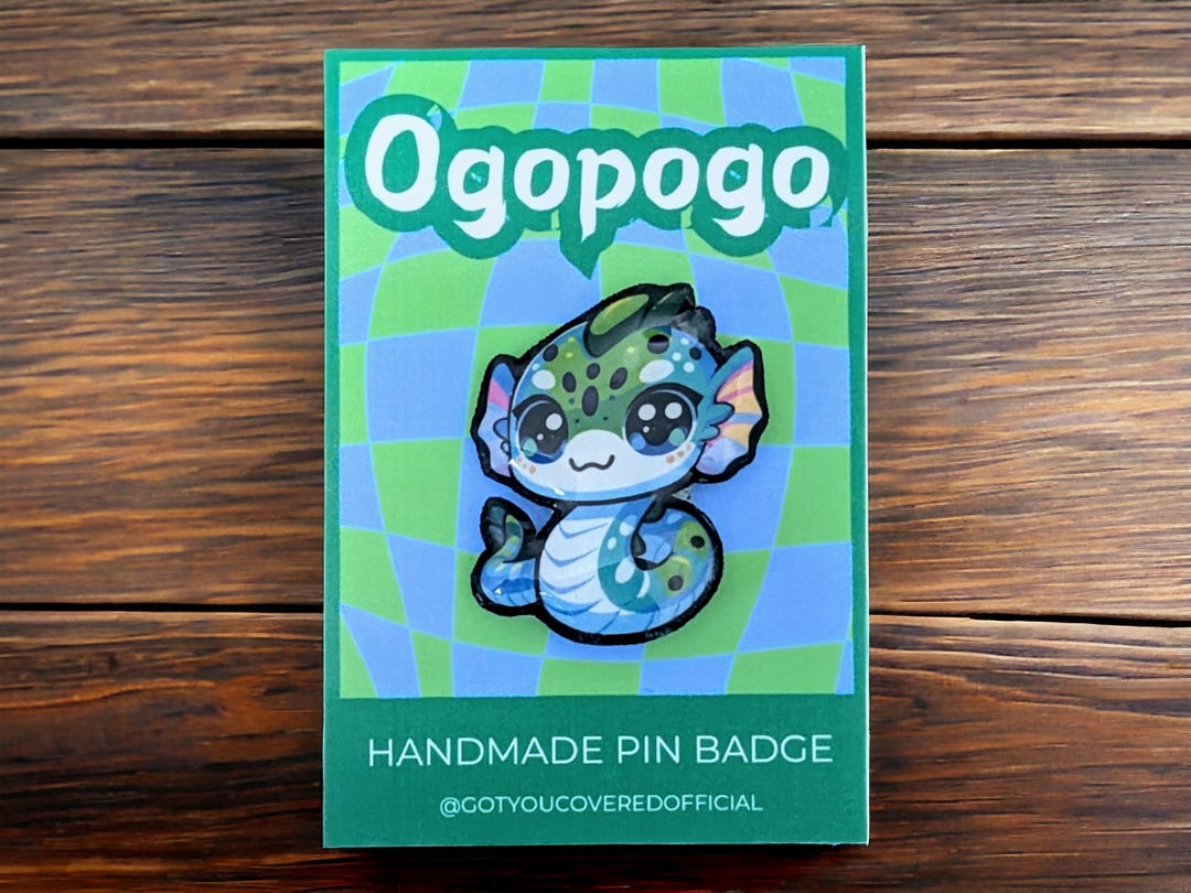 Ogopogo Pin Badge | Cute Cryptids | Handmade Resin Badge | Mythical ...