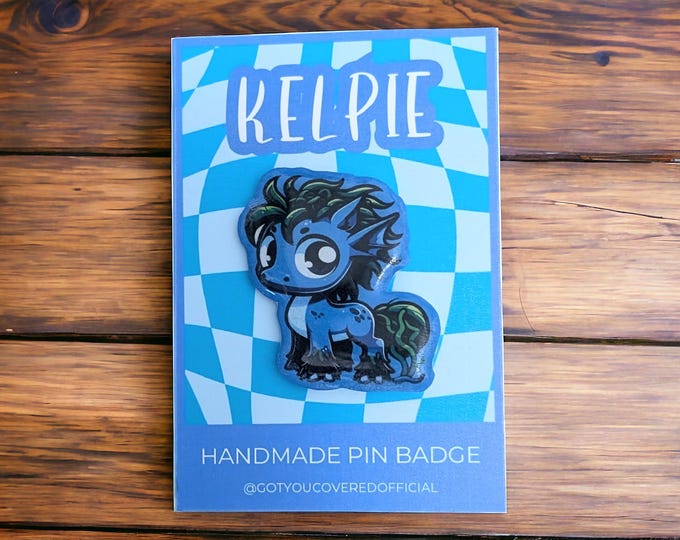 Cute Kelpie Pin Badge | Cryptids | Handmade Badge | Whimsical ...
