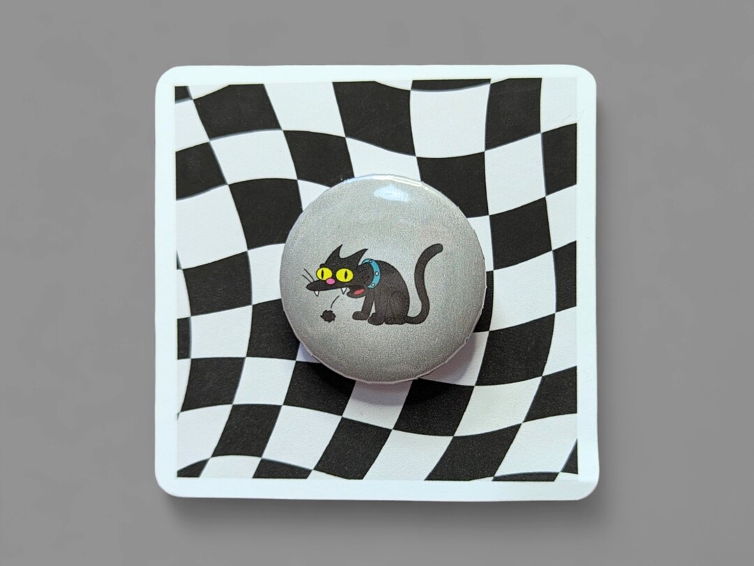 Simpsons snowball the Cat Inspired Badge Safety Pin Style Backing Card ...