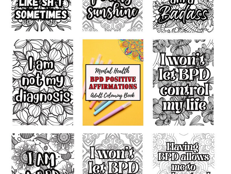 BPD Borderline Personality Disorder Coloring Pages Positive ...