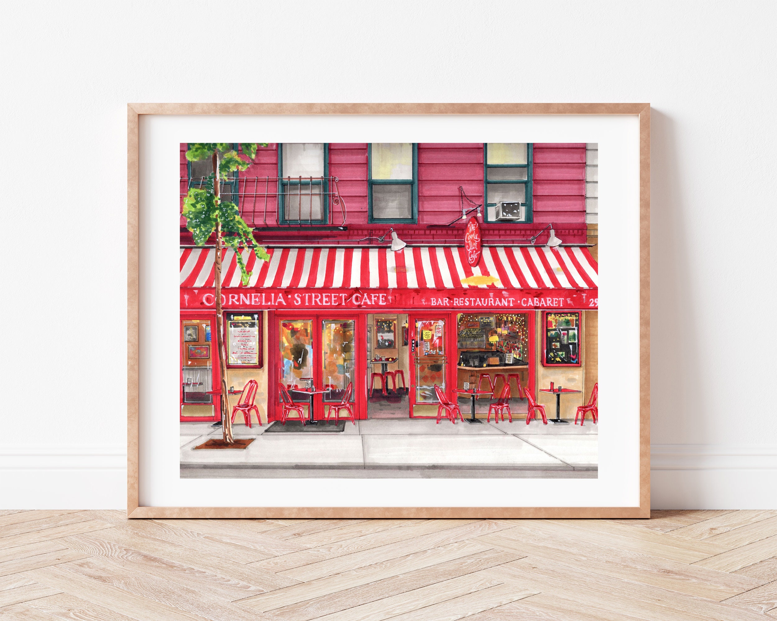 Premium Art Print | Cornelia Street Cafe | Illustration | Drawing | NYC ...