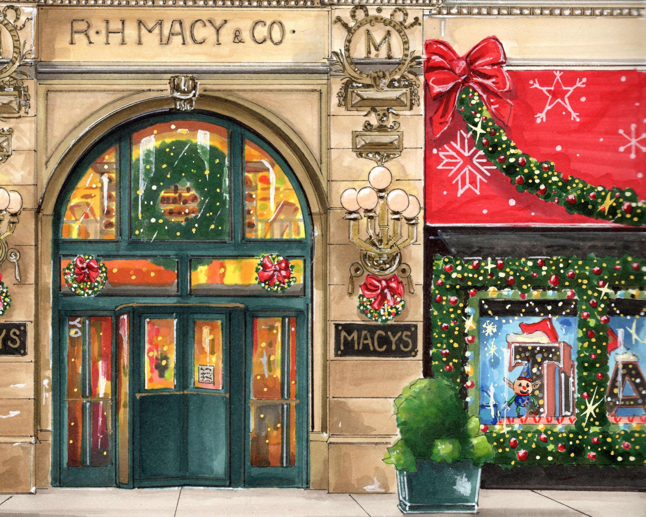 Premium Art Print | Macy's 34th Street | Merry Christmas | Holidays ...