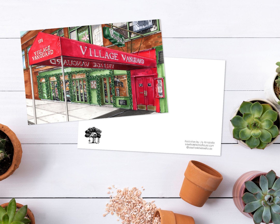Single Postcard: Hand-illustrated Village Vanguard | New York City ...