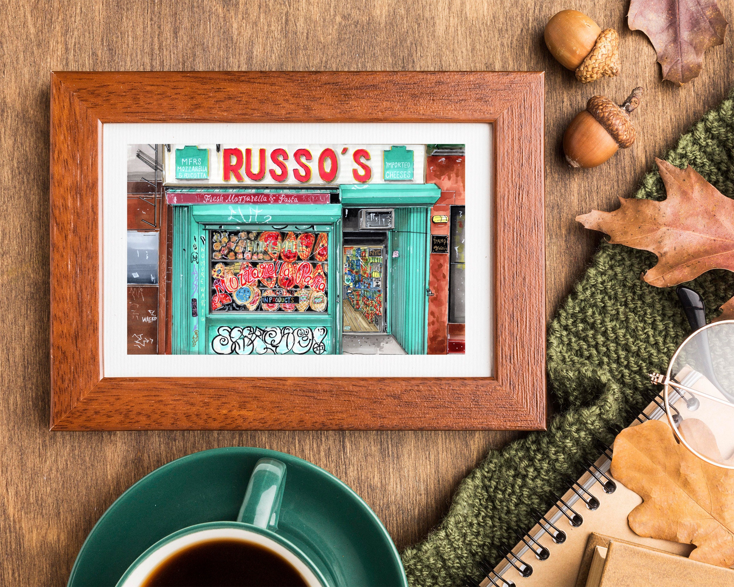 Premium Art Print Russo's Mozzarella and Pasta East - Etsy