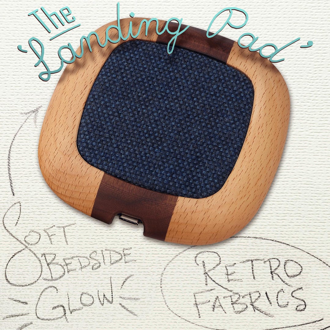 Solid Hardwood Wireless Charger Featuring Retro-inspired Fabrics - the ...
