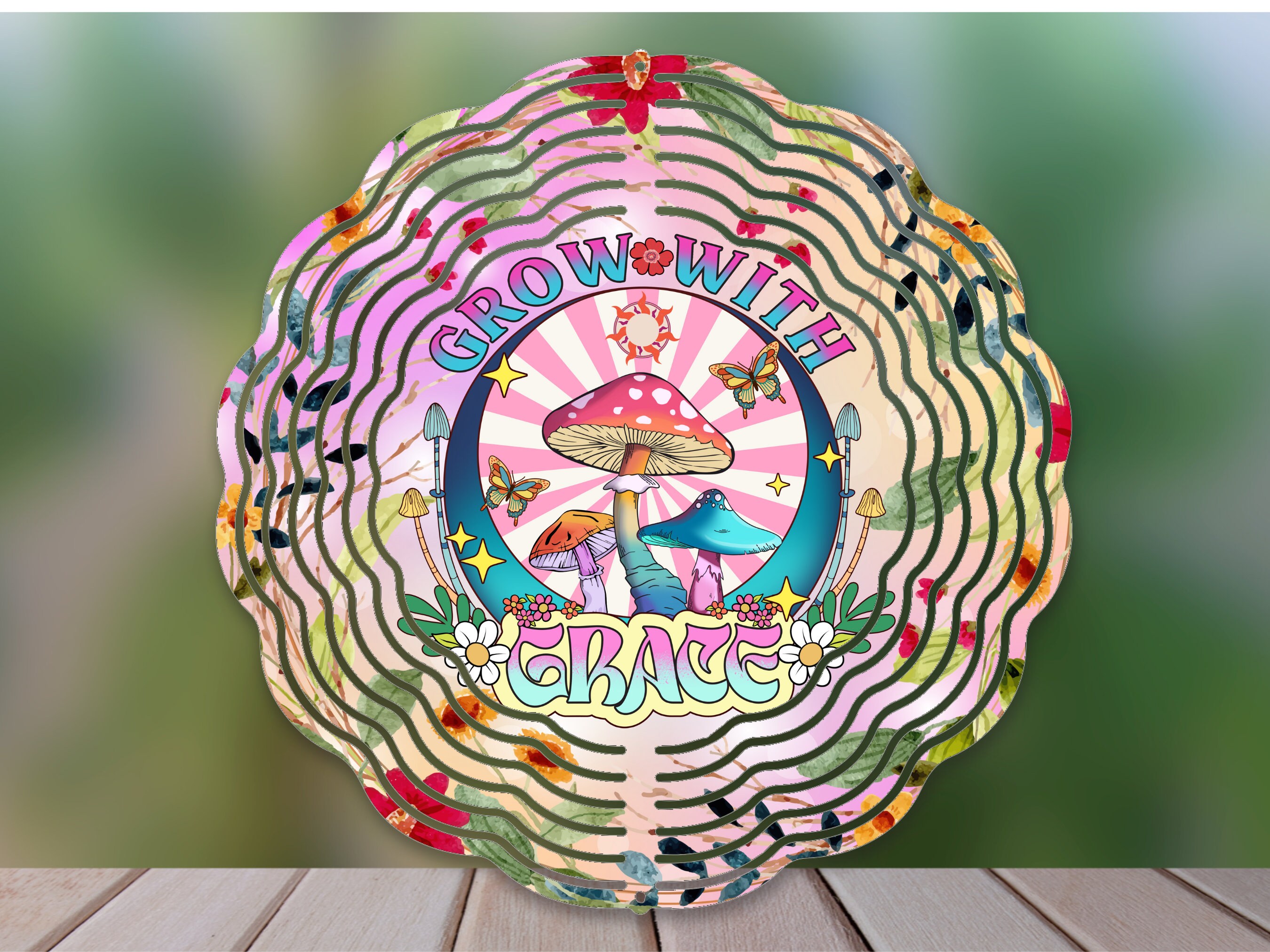 Grow With Grace Wind Spinner Sublimation Design Grow With - Etsy