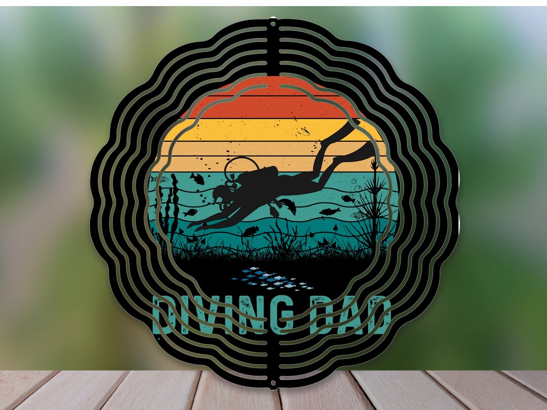 Dad Wind Spinner Sublimation Design, Retro Diving Windspinner PNG for ...