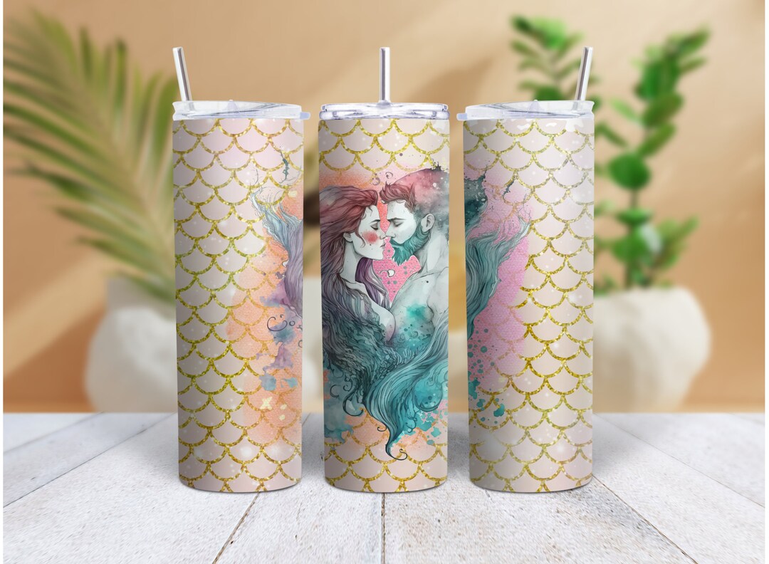 Mermaids Mermen in Love Tumbler Wrap Sublimation Design - Etsy