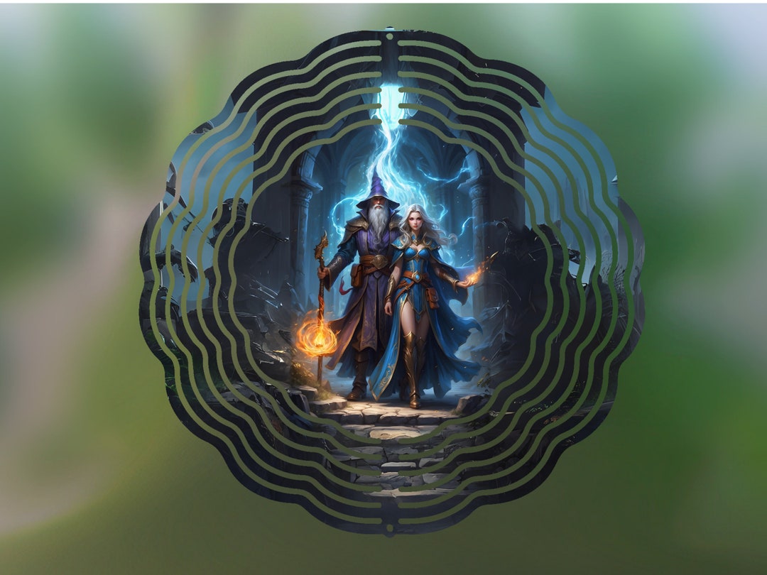 Powerful Wizards Wind Spinner Sublimation Design, Witch Windspinner PNG ...