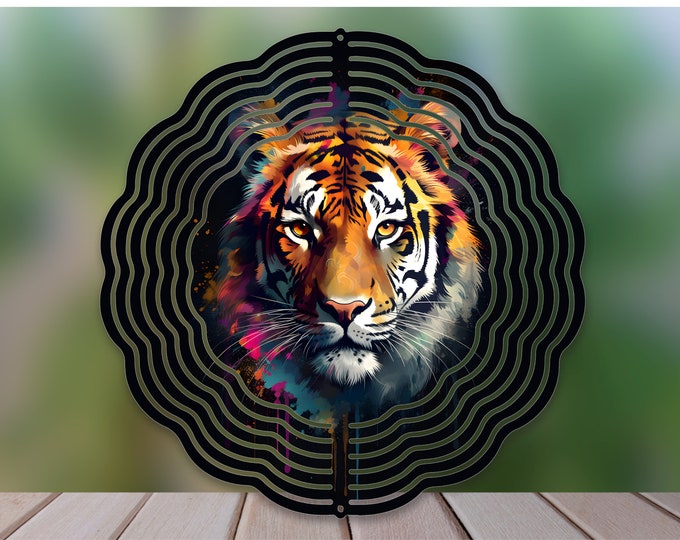 Tiger Wind Spinner Sublimation Design, Watercolor Tiger PNG Wind ...