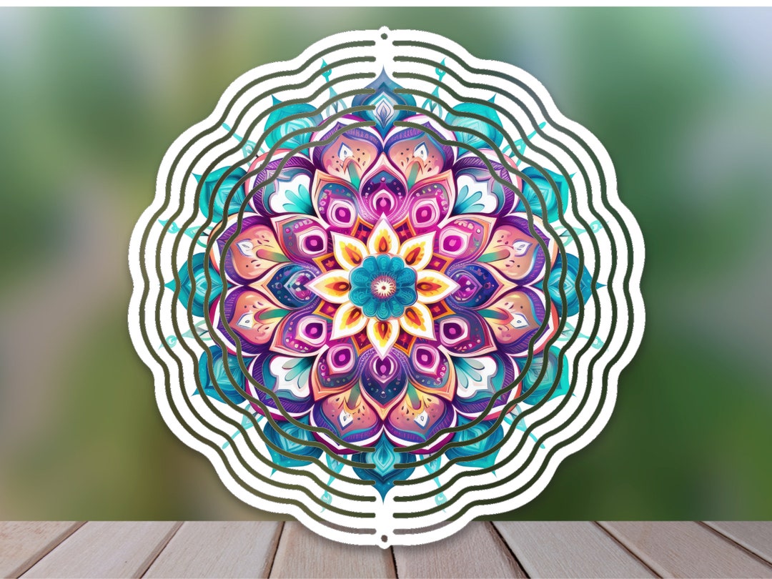 Beautiful Mandala Wind Spinner Sublimation Design, Mandala Windspinner ...