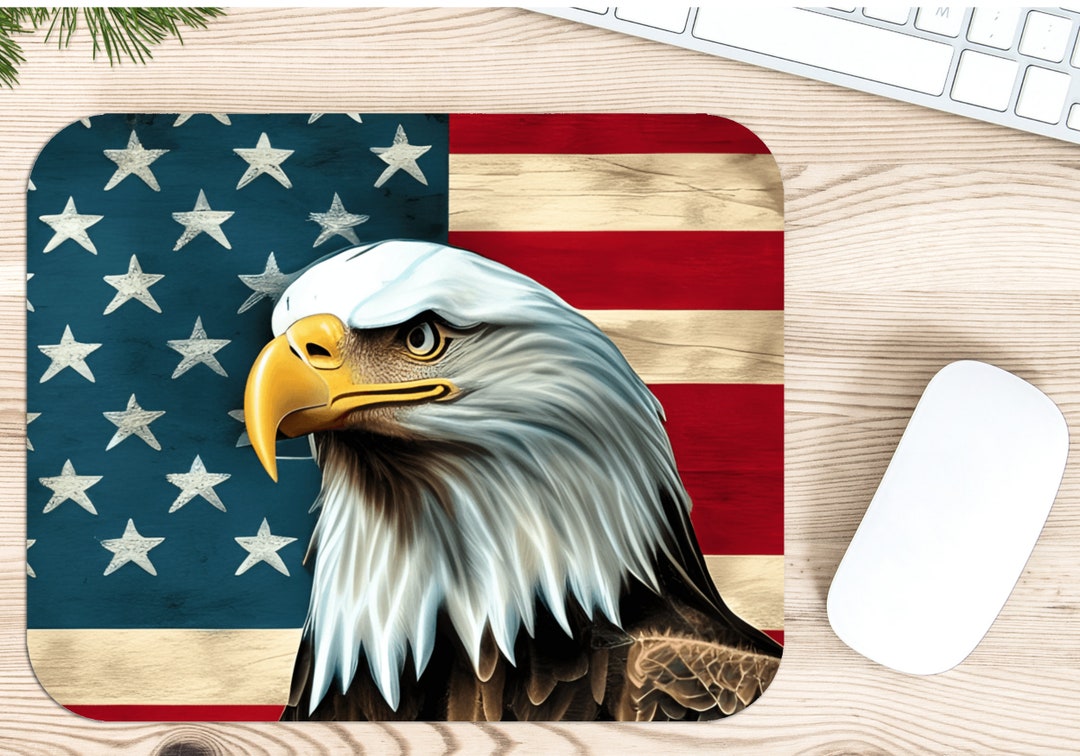 American Bald Eagle Mouse Pad PNG, Patriotic Eagle Mouse Pad PNG for ...