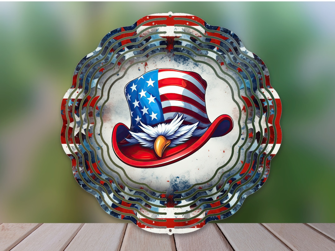 American Flag Hat Wind Spinner Sublimation Design, Patriotic ...