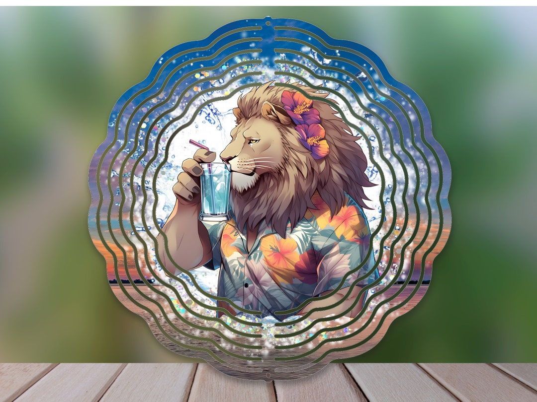 Lion Wind Spinner Sublimation Design, Summertime Drinking, Father's Day ...