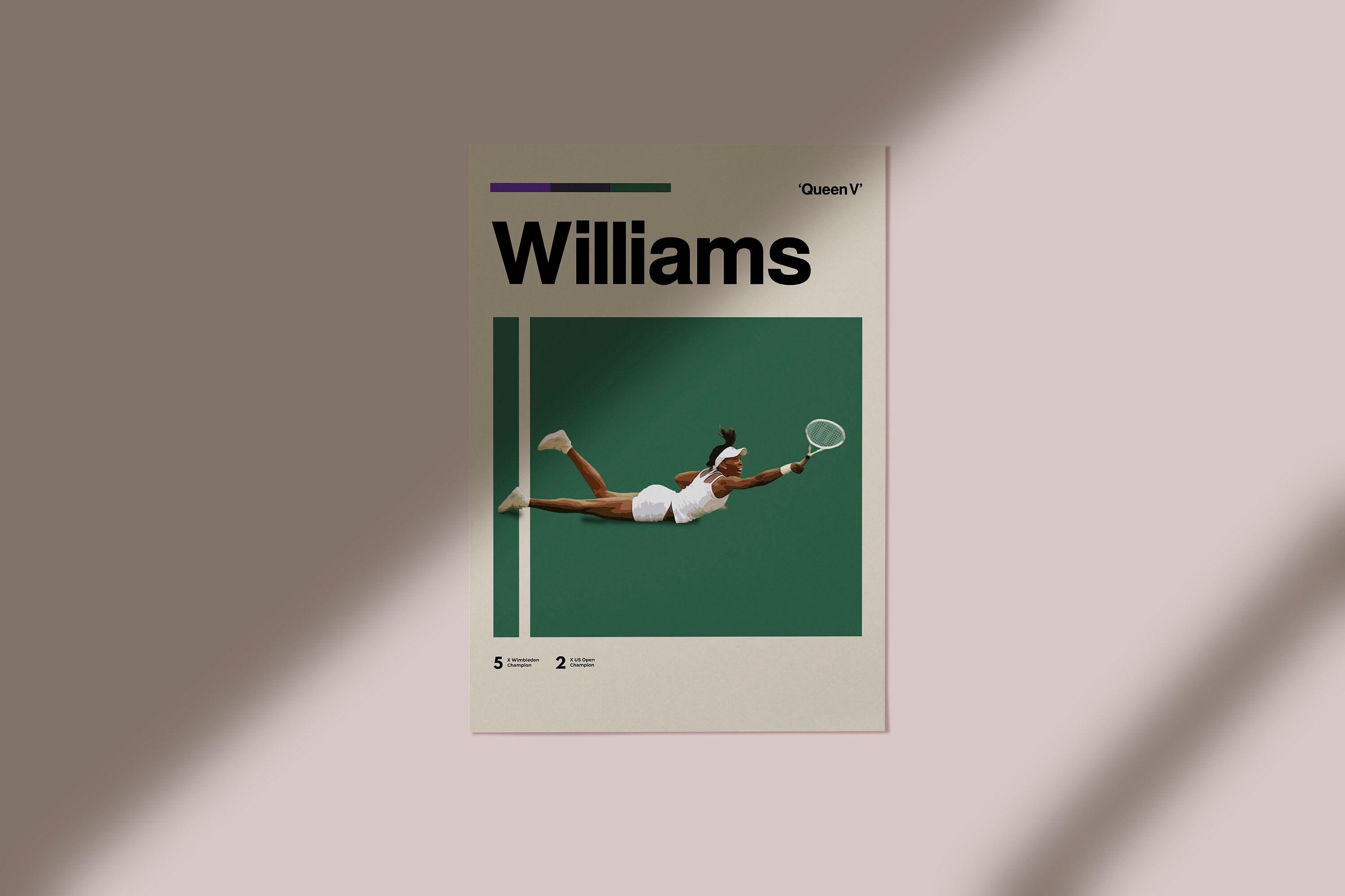 Venus Williams Inspired Poster, Tennis Art Print, Bedroom Poster, Mid ...