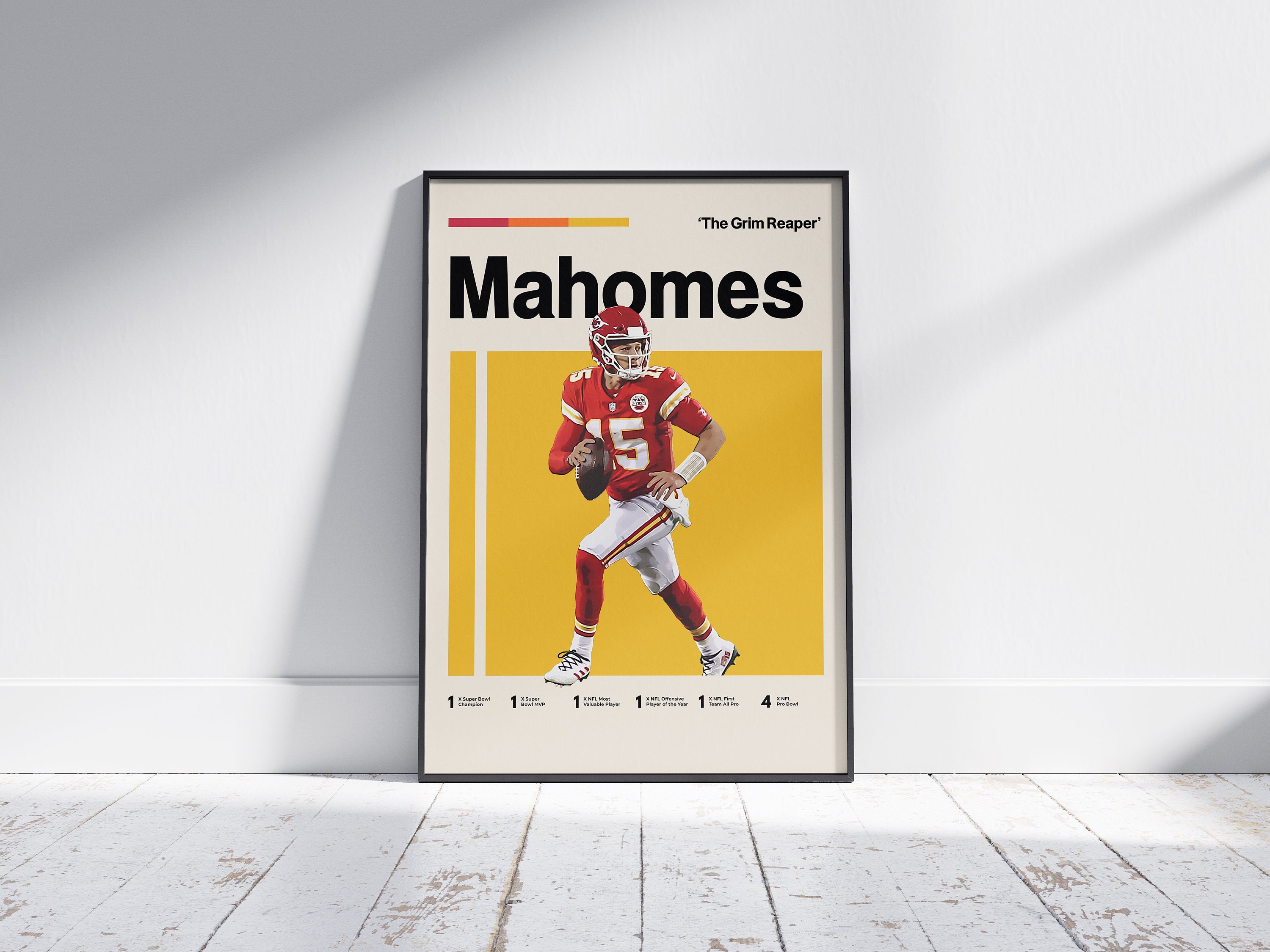 Pat Mahomes Poster, Kansas City Chief Art Print, Bedroom Poster, Mid ...