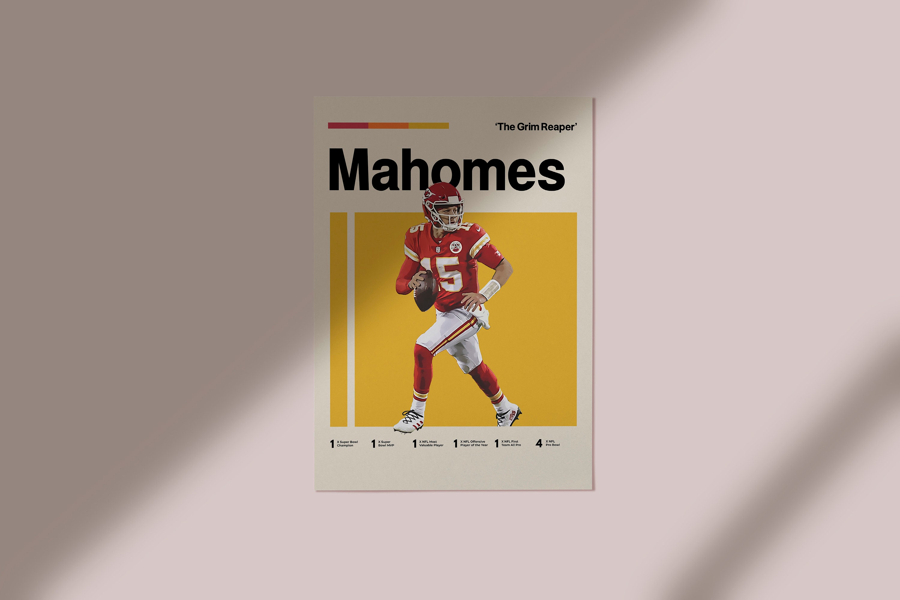 Pat Mahomes Poster, Kansas City Chief Art Print, Bedroom Poster, Mid ...