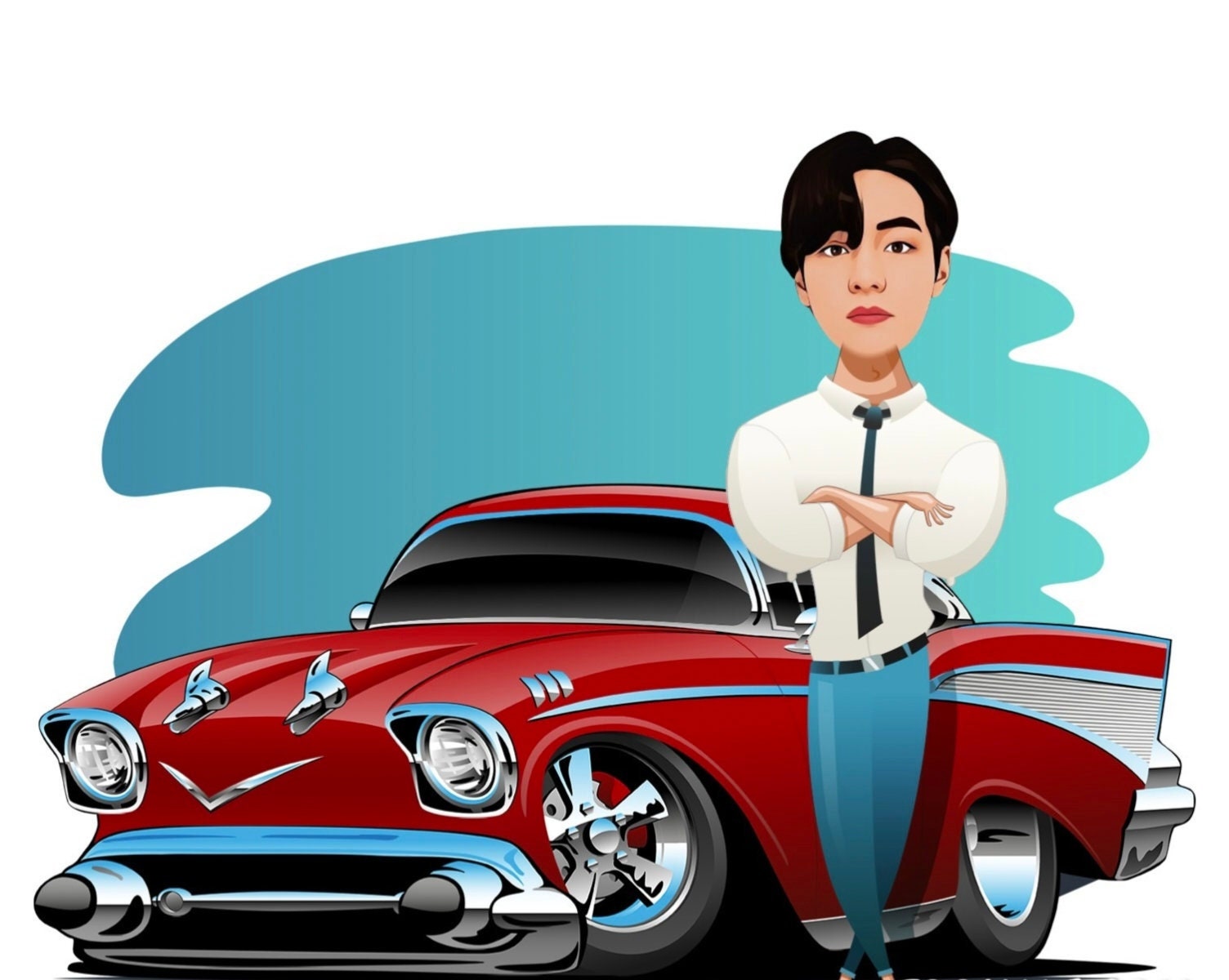 BTS - Picture Poster, Portrait, Digital Wall Art Colored Download ...