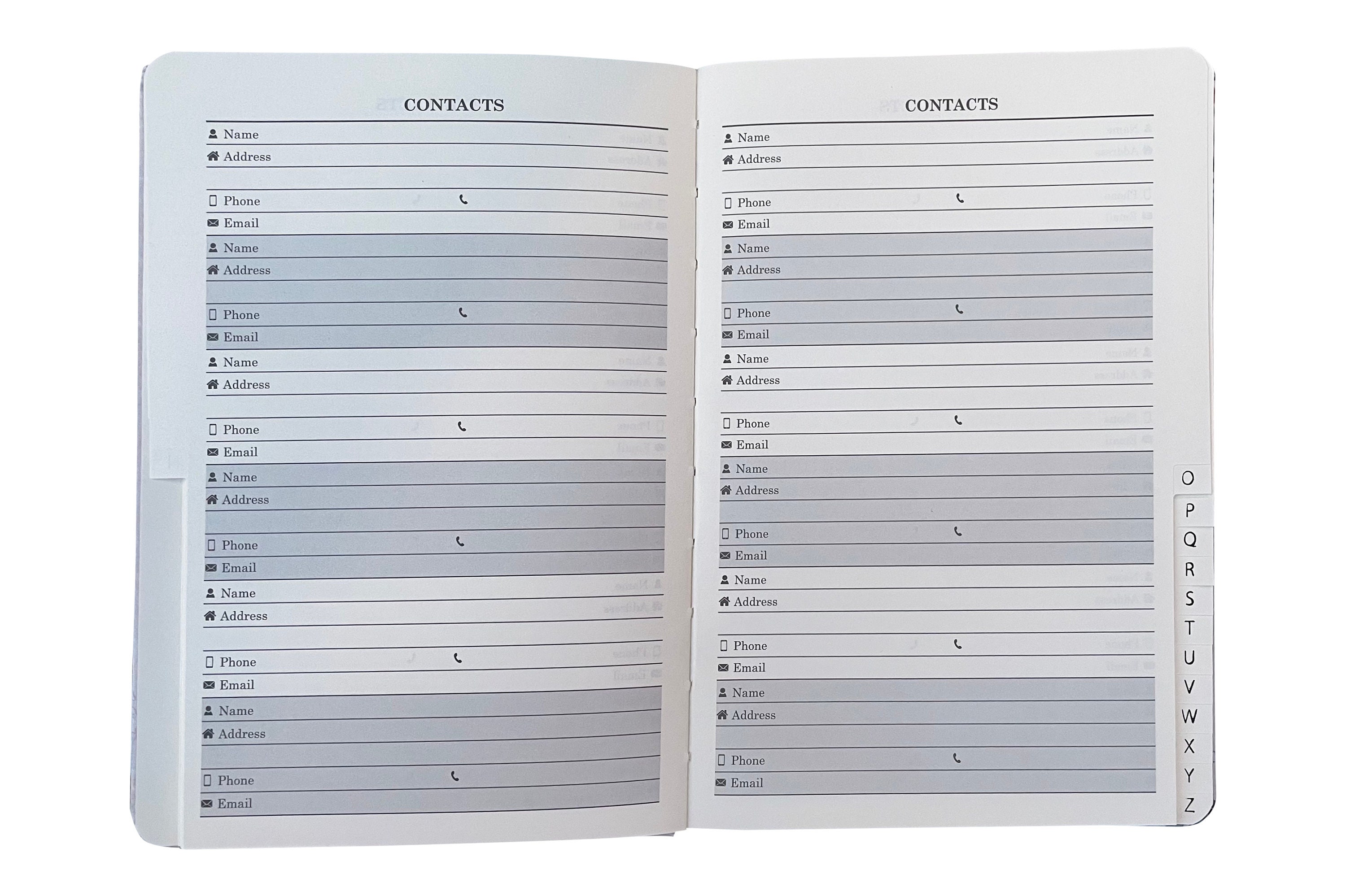 Index Address Book A-Z Fabric Linen Cover Hardback Executive Padded A5 ...