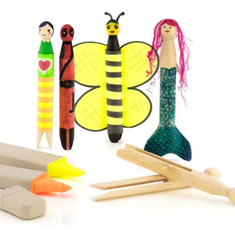 Traditional Wooden Dolly Pegs Natural High Quality Clothes Washing Line ...