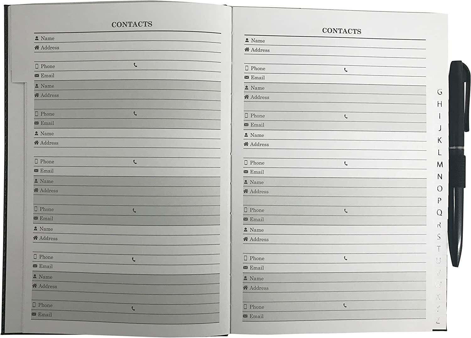 A5 Telephone Address Birthday Book A to Z Index PU Leather Soft Cover ...